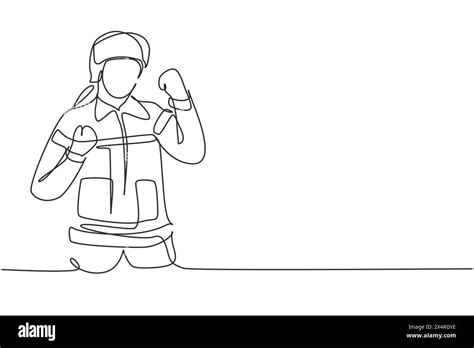 Single Continuous Line Drawing Firefighters With Celebrate Gesture