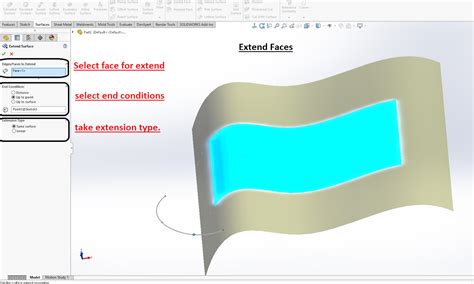 Design Tech Academy Extend Surface In Solidworks