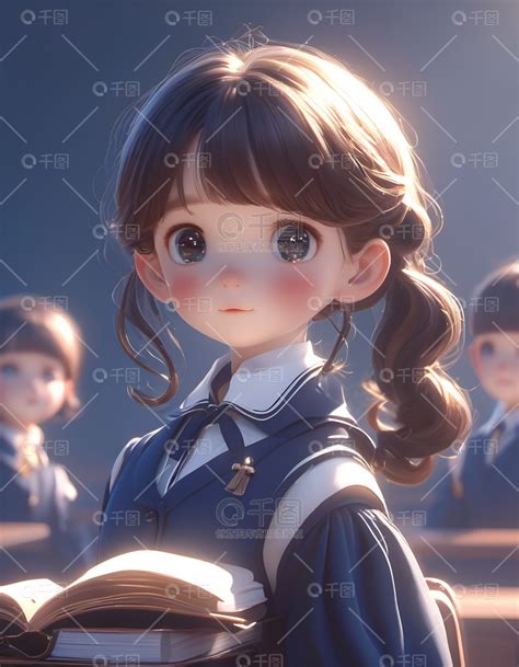 插画ai数字艺术 开学季3d渲染穿校服可爱的小女学生插画 Ai立体元素免费下载 Png格式 2688像素 编号70902192 千图网