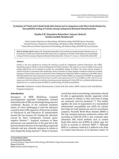 Pdf Evaluation Of Vitek2 And Colistin Broth Disk Elution Test In Comparison With Micro Broth