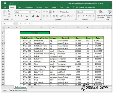 Cara Membuat Kolom Pencarian Dinamis Di Excel