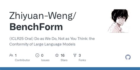 Github Zhiyuan Wengbenchform Iclr25 Oral Do As We Do Not As You