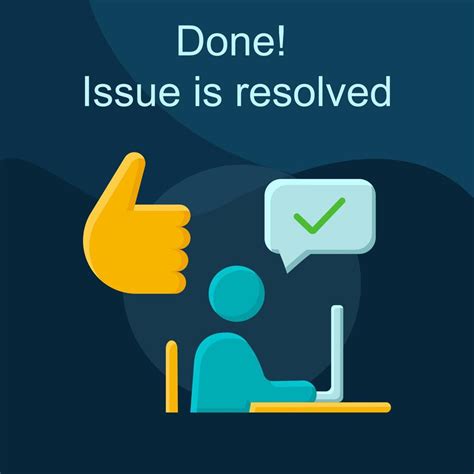 Resolved Issue Flat Concept Vector Icon Get Help Idea Cartoon Color