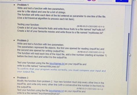 Solved C • Problem 1 Write And Test A Function With Two