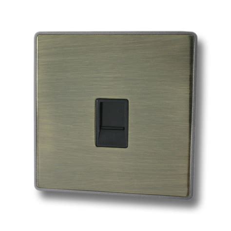 Gh Screwless Antique Brass Rj45 Socket 1 Gang