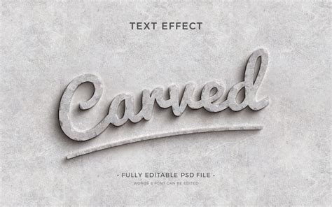Premium PSD Carved Text Effect Design