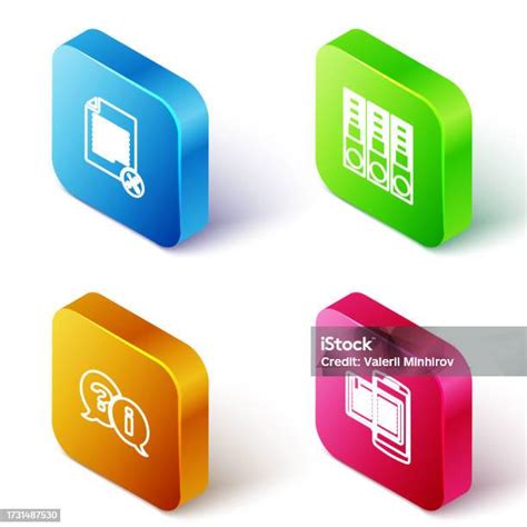 아이소메트릭 라인 파일 문서 서비스 사무실 폴더 질문 및 느낌표 스마트폰 책 아이콘을 설정합니다 벡터 3차원 형태에 대한 스톡 벡터 아트 및 기타 이미지 Istock