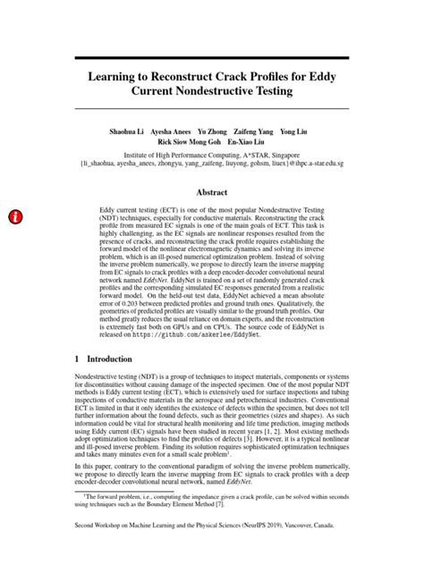 Learning To Reconstruct Crack Profiles For Eddy Current Nondestructive