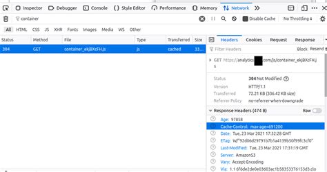 コンテナのjavascriptファイルは、訪問者のブラウザにどのくらいの期間キャッシュされますか？ Jscontainerjs