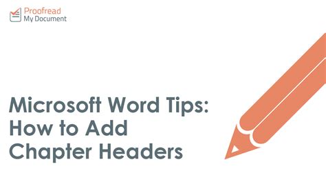 Microsoft Word Tips How To Add Chapter Headers