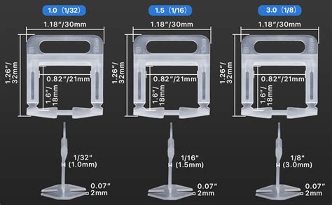 4500 Pcs Tile Leveling System Clips 1 8 3 0mm For Ceramic Tile And