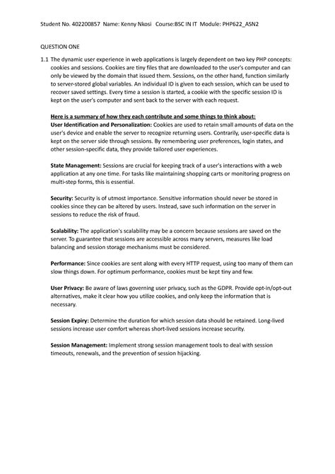 Php622 Asn2 Assignment Papers For Semester 2 And Semester 1 Question One 1 The Dynamic User