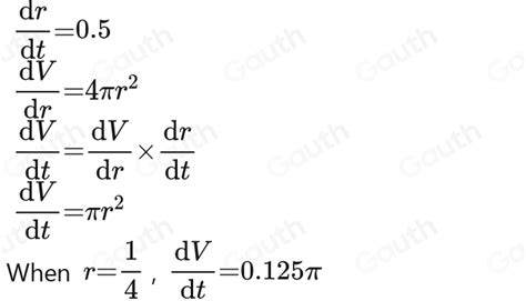 Solved The volume V of a sphere of radius r is given by V π r The radius rcm of a