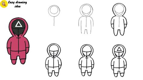 How To Draw Squid Game Guard Step By Step Squid Games Squid Draw