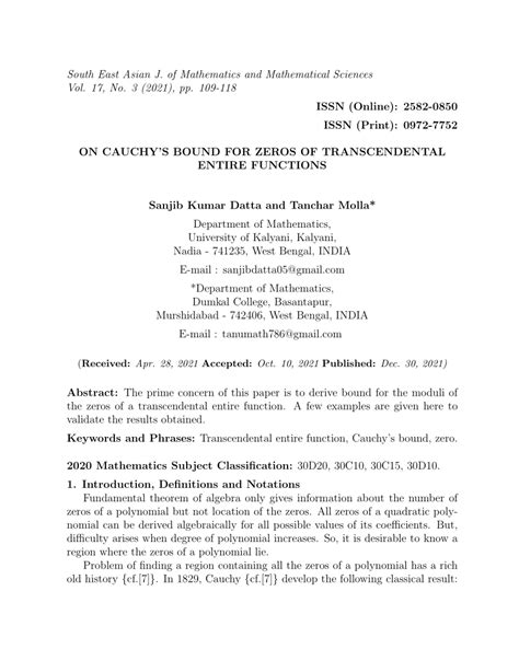 pdf on cauchy s bound for zeros of transcendental entire functions
