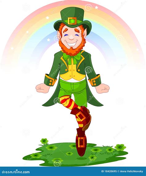 Lucky Dancing Leprechaun Vector Illustration 13079034