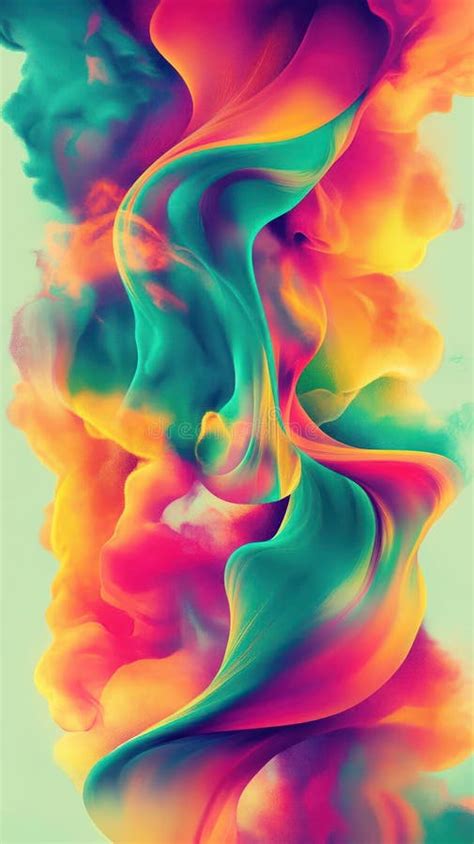 A Vibrant Abstract Swirl Of Colors Creating A Dynamic Fluid Visual Effect Stock Illustration