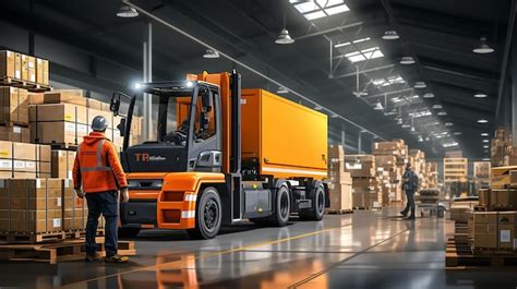 Premium AI Image An Employee Loading And Unloading A Truck In A Warehouse