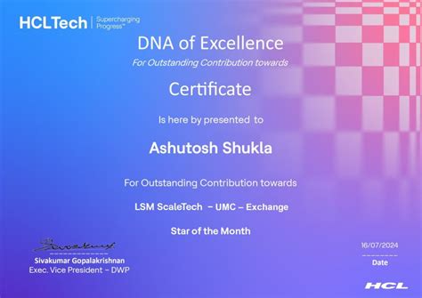 Ashutosh Shukla On Linkedin Hcltech Starofthemonth Teamwork Teamsuccess 13 Comments