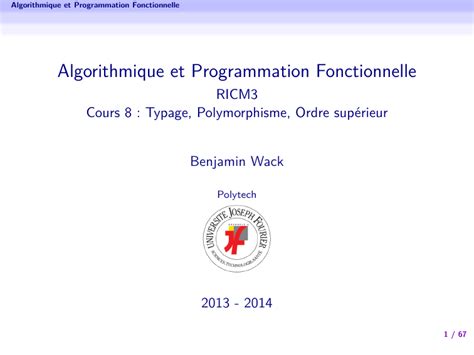 Algorithmique Et Programmation Fonctionnelle