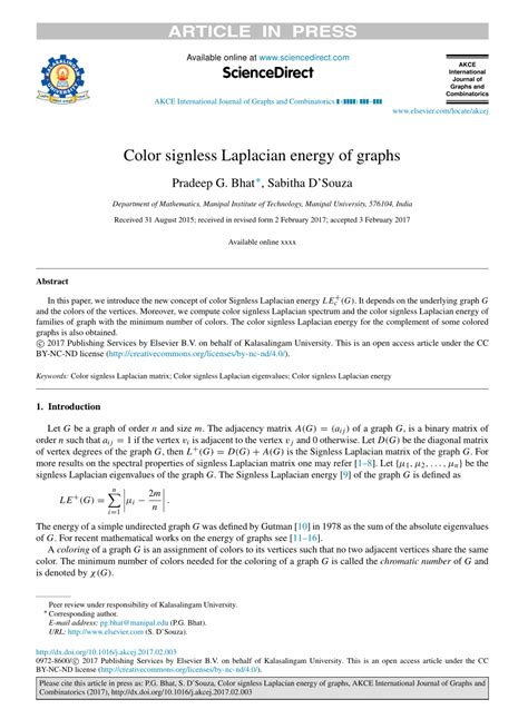 Pdf Color Signless Laplacian Energy Of Graphs