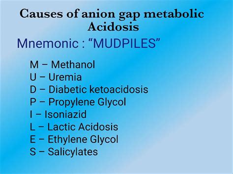 Pin By Julio Fernandez On Usmle Pharmacology Mnemonics Anion Gap