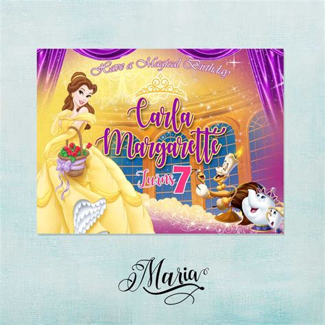 Princess Belle Birthday Banner Shopee Philippines
