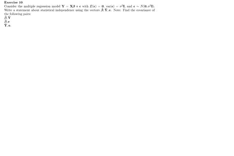 Solved Exercise Consider The Multiple Regression Model Chegg