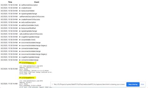 Javascript Web Rtc Between Two Different Web Clients Not Working