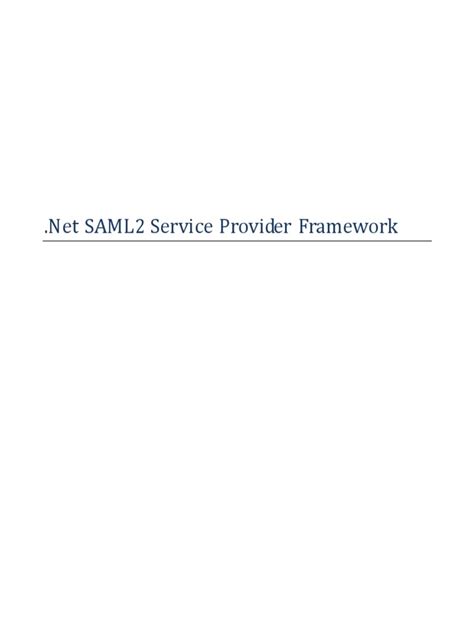 Net Saml2 Service Provider Framework Pdf Cookie Microsoft