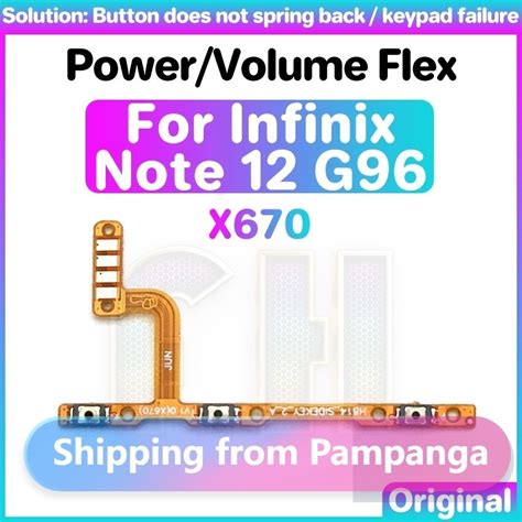 Power Volume Button Flex For Infinix Note G X Switch ON OFF Key Mute Button Ribbon Flex