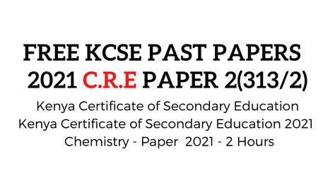 Kcse Past Papers 2021 Cre Paper 2