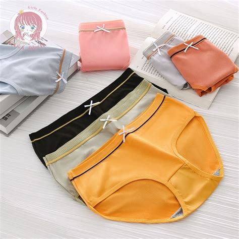 เข้าใหม่ กางเกงในผ้านุ่ม แต่งโบว์สีพื้นพลาสเทล เรียบๆแต่น่ารัก มี 7 สี พร้อมส่ง Cs016 Sasa