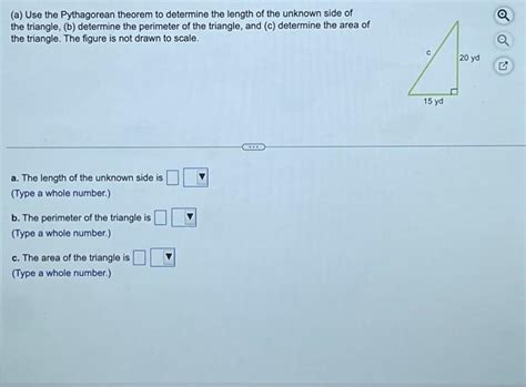 Solved A Use The Pythagorean Theorem To Determine The Chegg