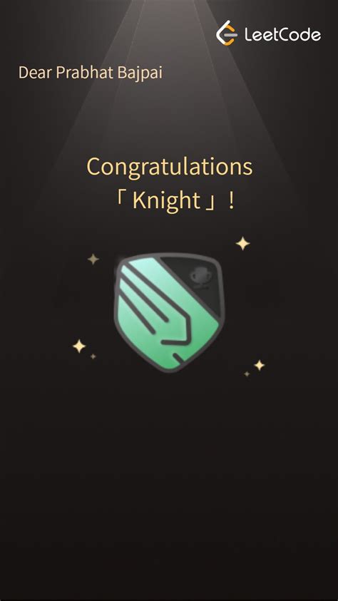 Knight Leetcode Leetcode Knightbadge 1852rating Generativeai Hiring Prabhat Bajpai
