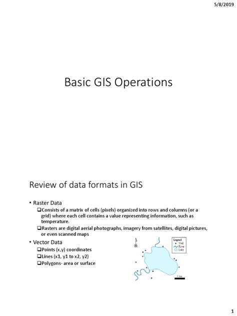 Basic Gis Operations Review Of Data Formats In Gis Pdf Geographic