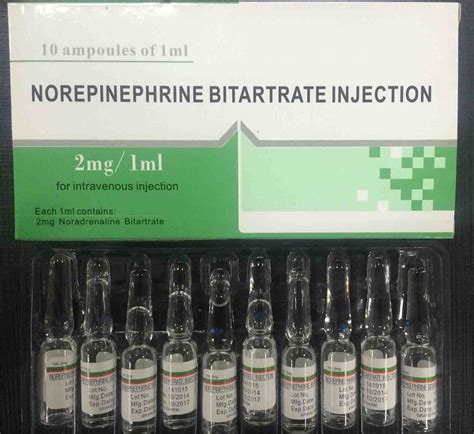 Norepinephrine Bitartrate Injection China Norepinephrine And
