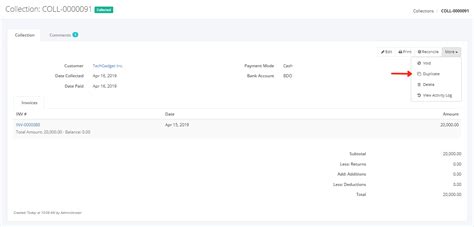 Print Reconcile Duplicate Void Or Delete A Collection Smarter Sales Inventory Management