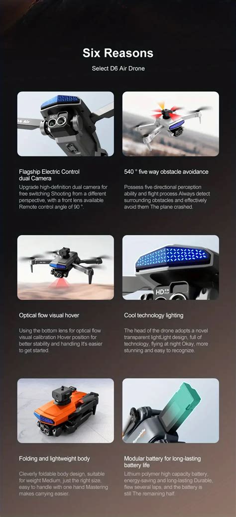 New D6 Air Hd Dual Esc Camera Optical Flow Temu