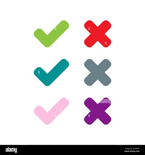 Stylish Check Mark V X Icon Vector Yes No True False Symbol Logo Stock