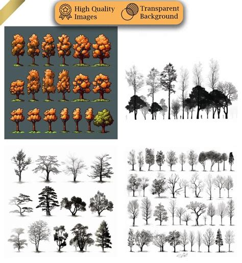 Premium Psd A Collection Of Trees And Shrubs