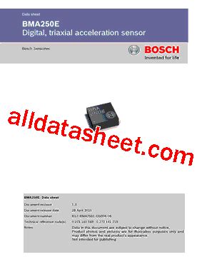 BMA E Datasheet PDF Bosch Sensortec GmbH