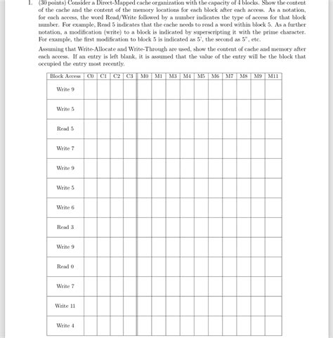 Solved 1 30 Points Consider A Direct Mapped Cache Chegg Com