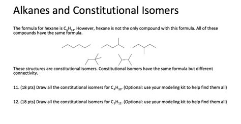 Alkanes And Constitutional Isomers The Formula For Hexane Is Eformuic