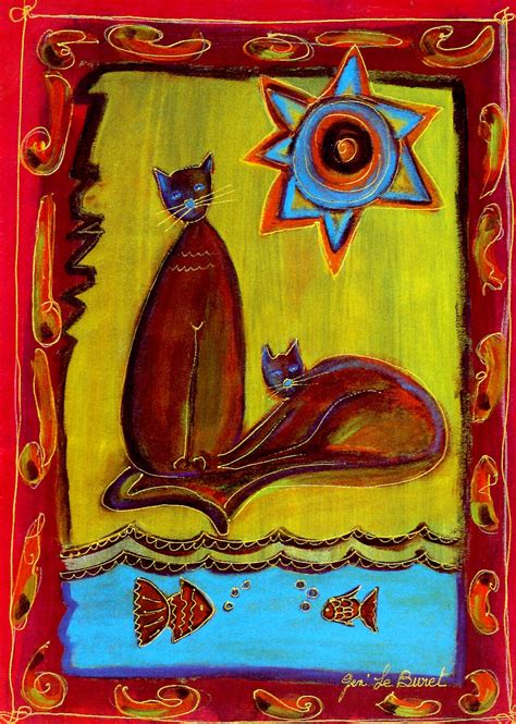 Chats By Gen L Buret 4 X 6 Inches 10 Postcards Artistica Fine Art