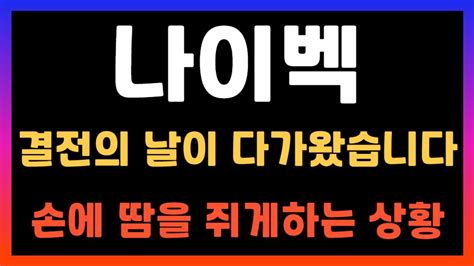 나이벡 주가전망 결국 다가온 결전의 날 과연 이번에는 Youtube