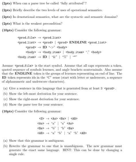 Solved 2pts When Can A Parse Tree Be Called “fully