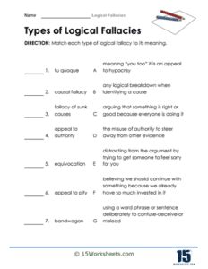 Logical Fallacies Worksheets Figurative Language Worksheets Com