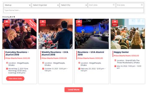 Events List With Search Filter Shortcode Documentation Woocommerce Event Manager