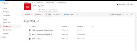 sync sharepoint online document library to your system